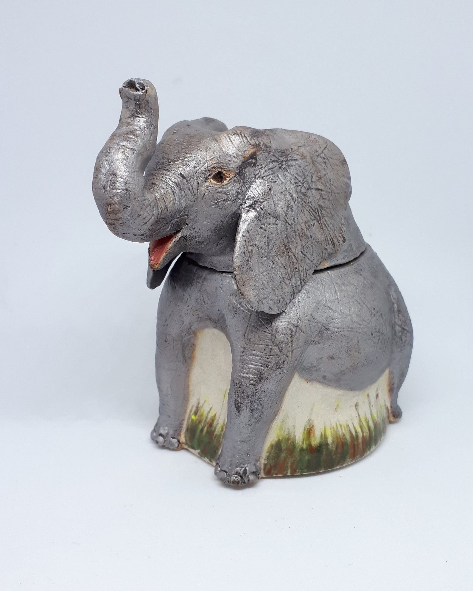 Elephant Ceramic Container With Lid, Small Canister, Kitchen Storage ...