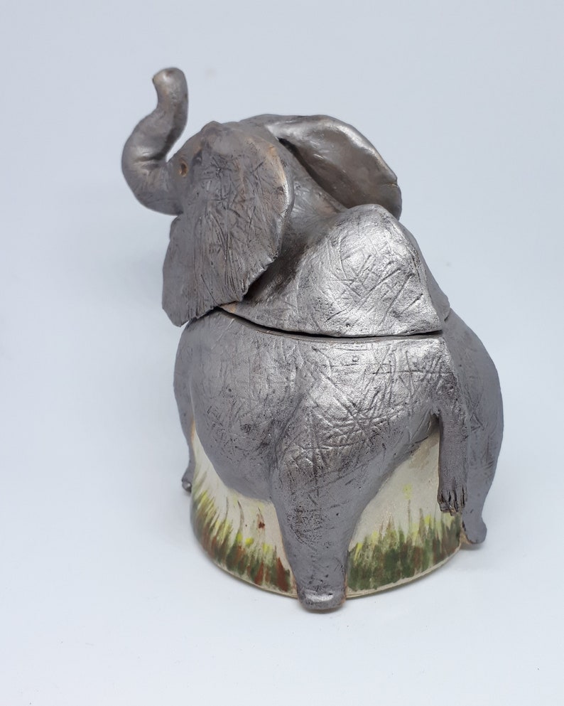 Elephant Ceramic Container With Lid, Small Canister, Kitchen Storage ...