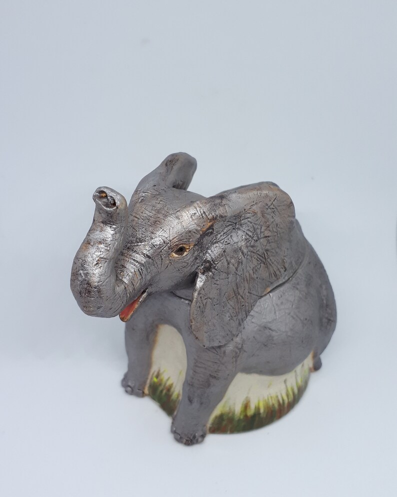 Elephant Ceramic Container With Lid, Small Canister, Kitchen Storage ...