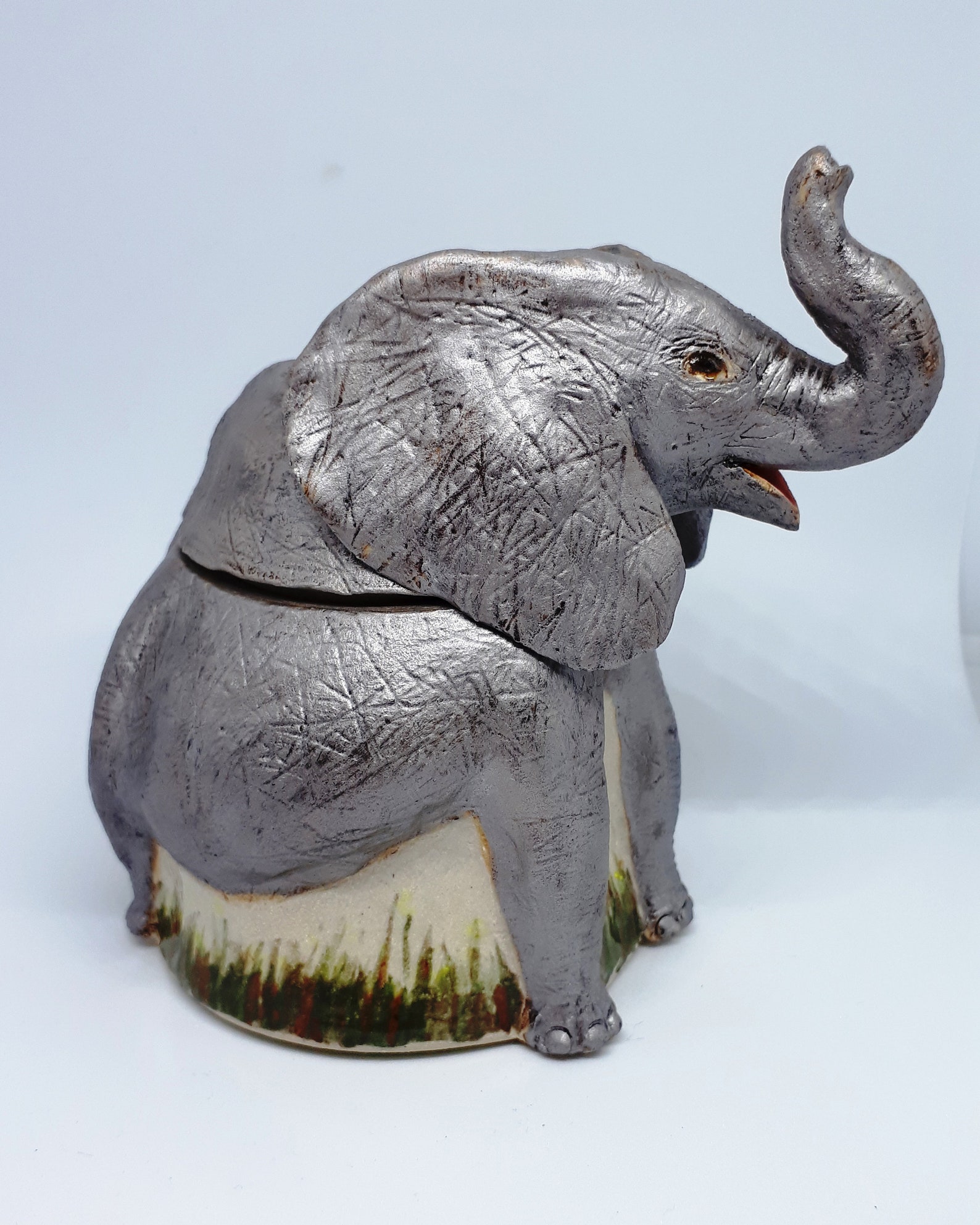 Elephant Ceramic Container With Lid, Small Canister, Kitchen Storage ...