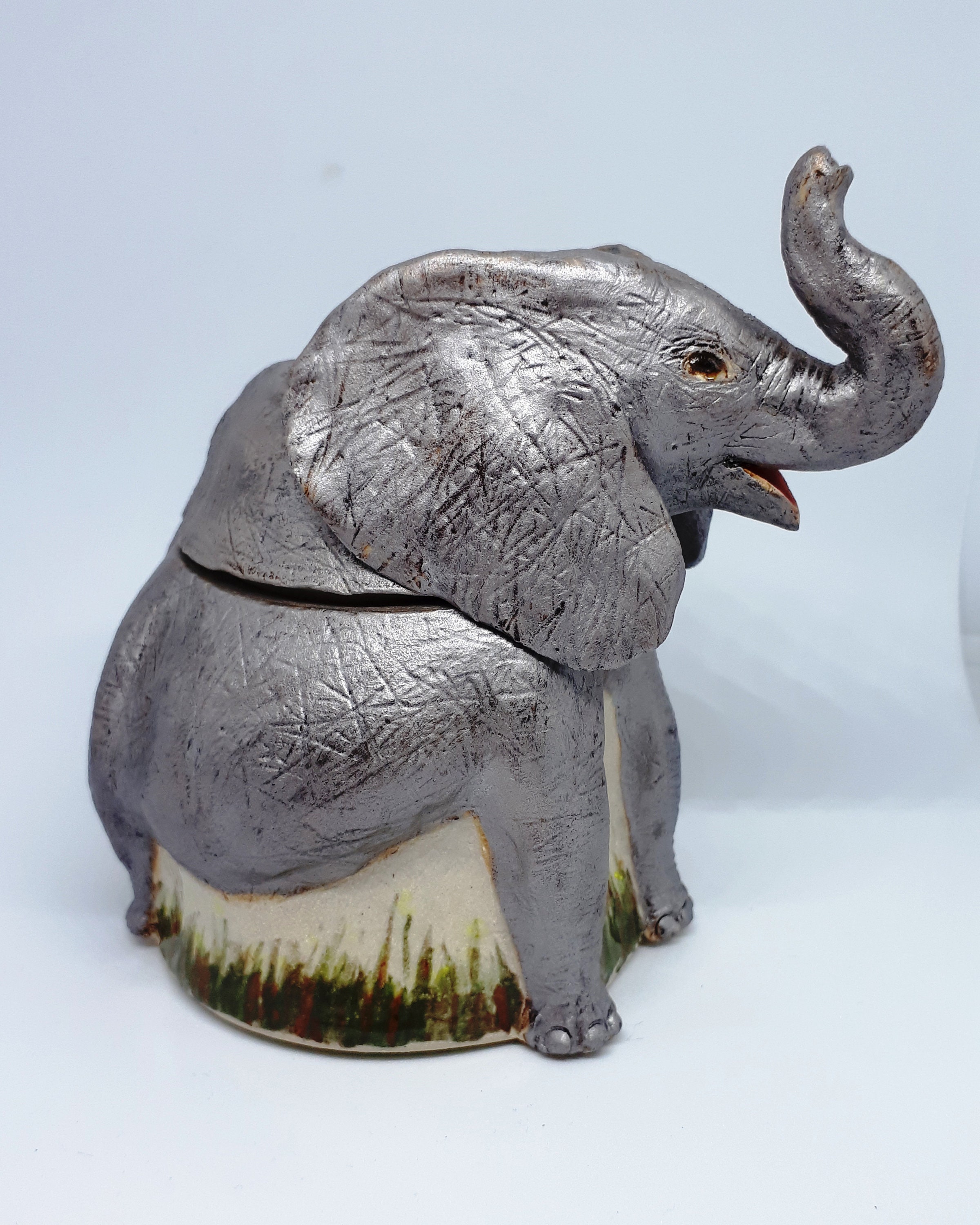 Elephant Ceramic Container With Lid, Small Canister, Kitchen Storage ...