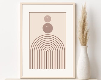 Mid Century Modern Rainbow Printable Wall Art Digital Print - Etsy