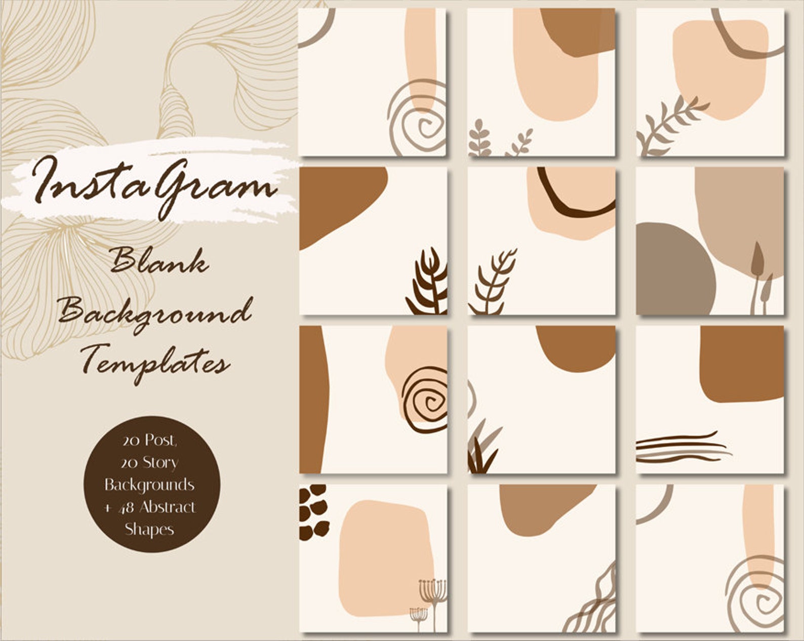 40 Instagram Templates Blank Insta Backgrounds Abstract - Etsy