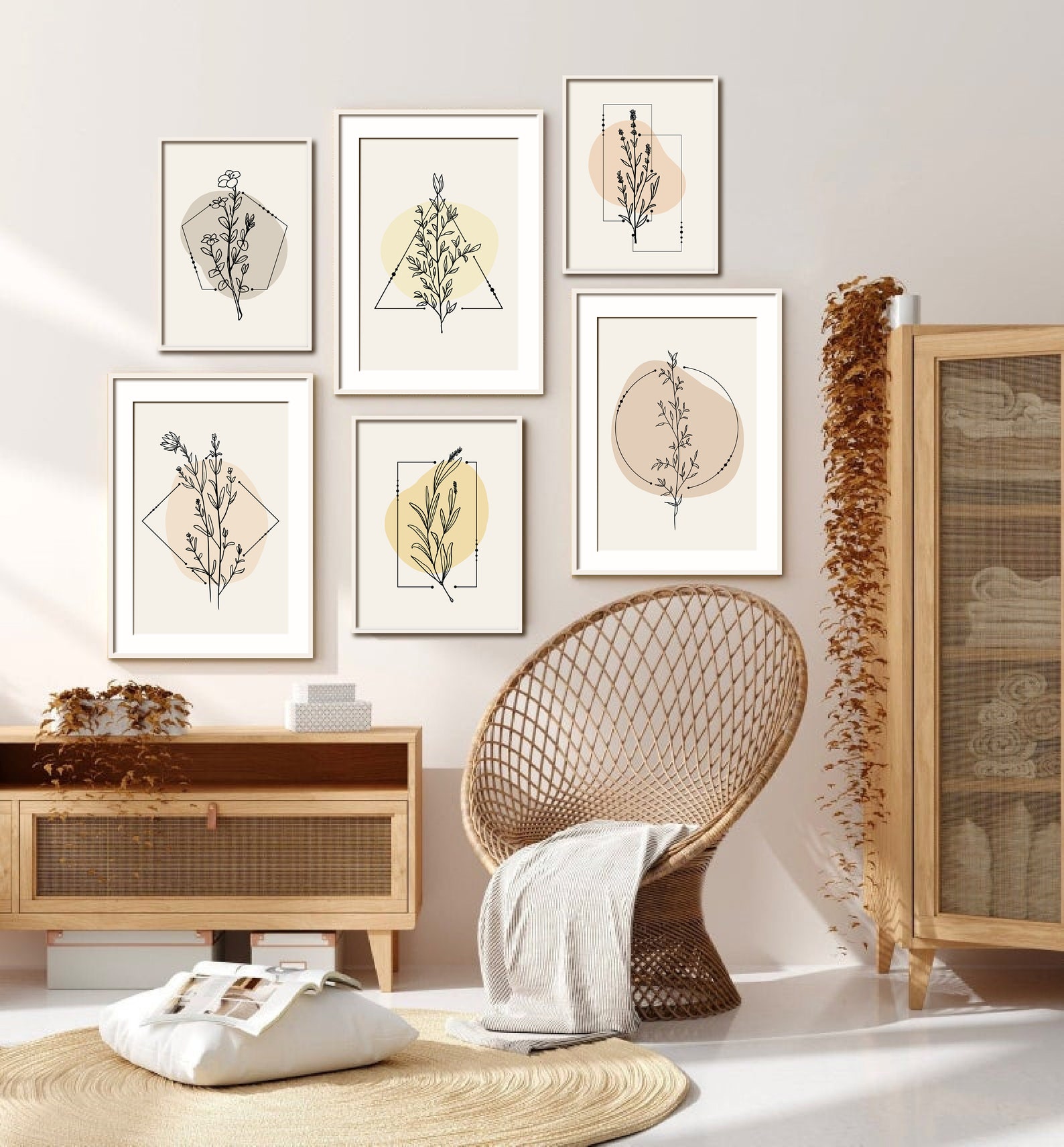 Conjunto de arte boho de 6 grabados arte de la pared boho - Etsy España