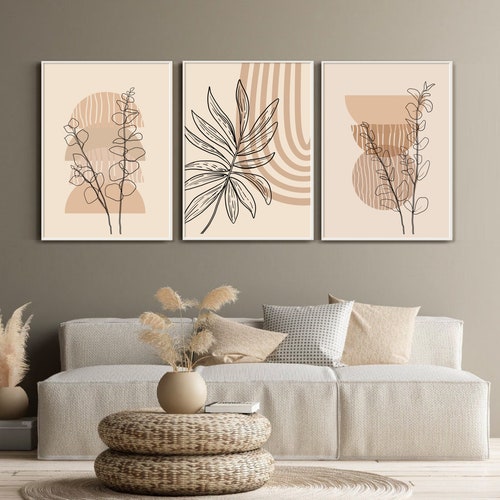 Boho Wall Art Set Of 3 Prints Abstract Gallery Wall Set Boho Etsy Uk