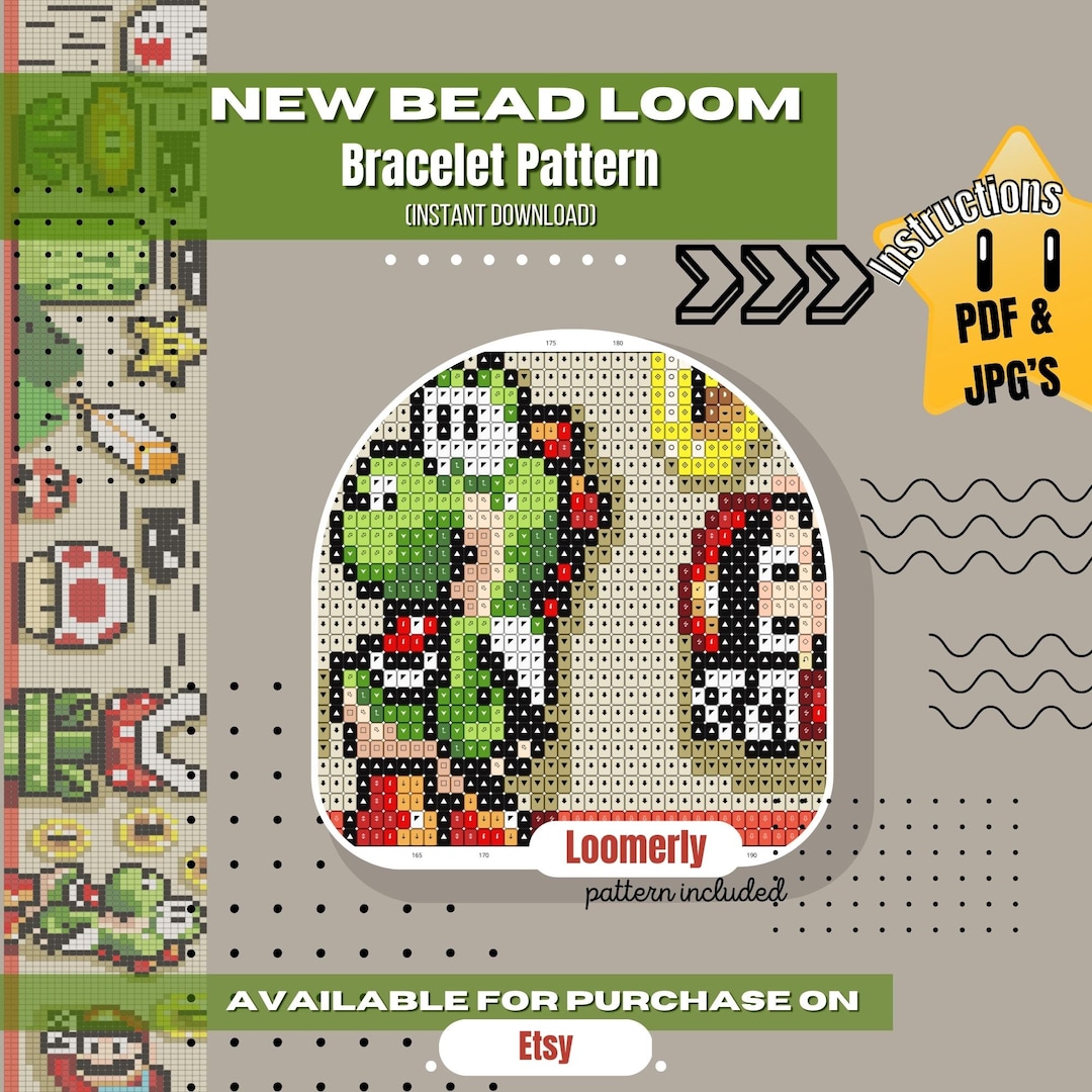 Bead Loom Bracelet Pattern, Retro Video Game Design 2, 28x200 - Etsy