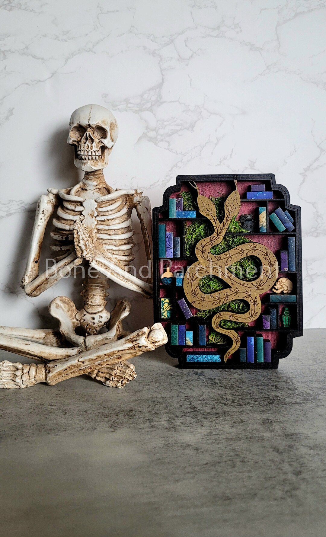 Mini Bookshelf, Snake Décor, Skull Décor, Snake Charmer, Snake Wall Art ...