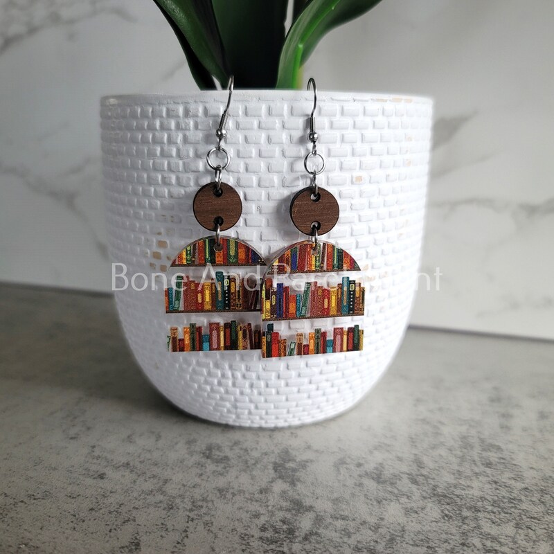 Book Earrings - Etsy