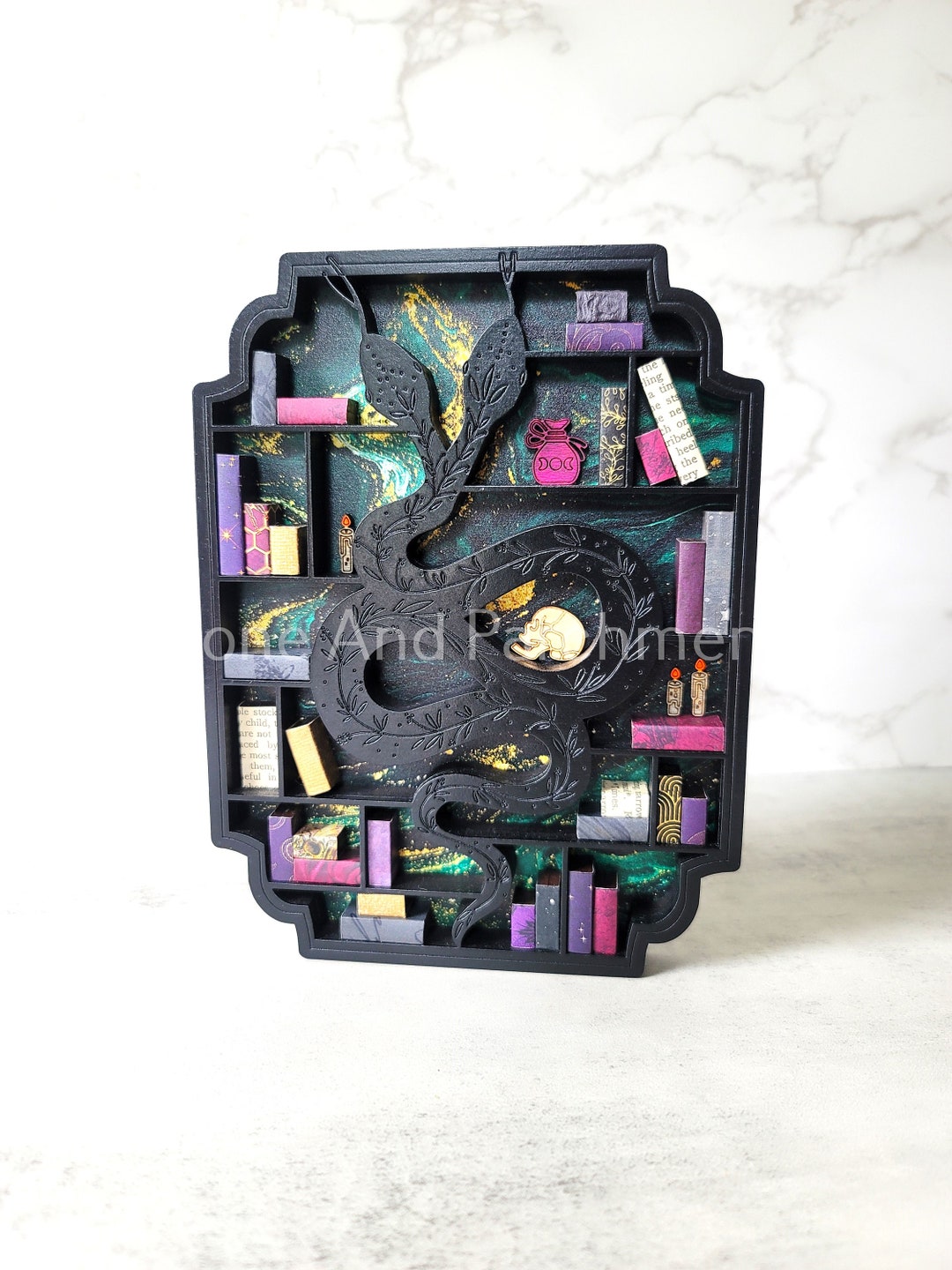Mini Bookshelf, Mini Library, Snake Décor, Skull Décor, Snake Charmer ...