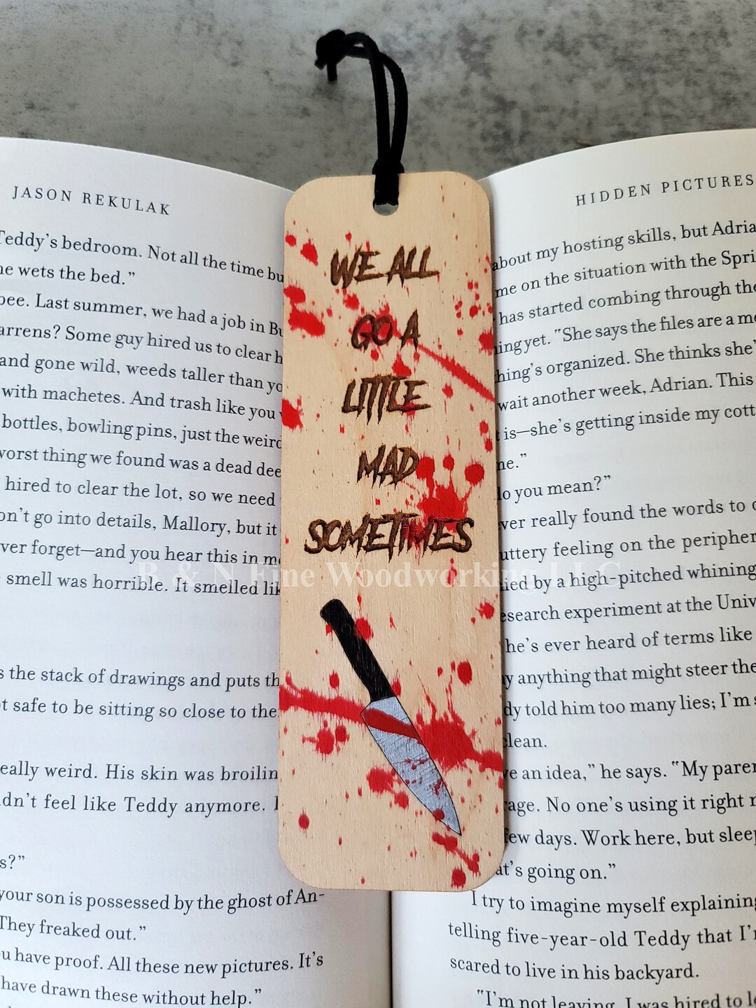 Horror Bookmark Horror Movie Bookmark Knife Bookmark Gothic - Etsy