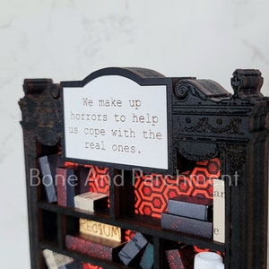 Mini Bookshelf, Mini Library, Horror Art, Horror Lover Gift, Literature ...