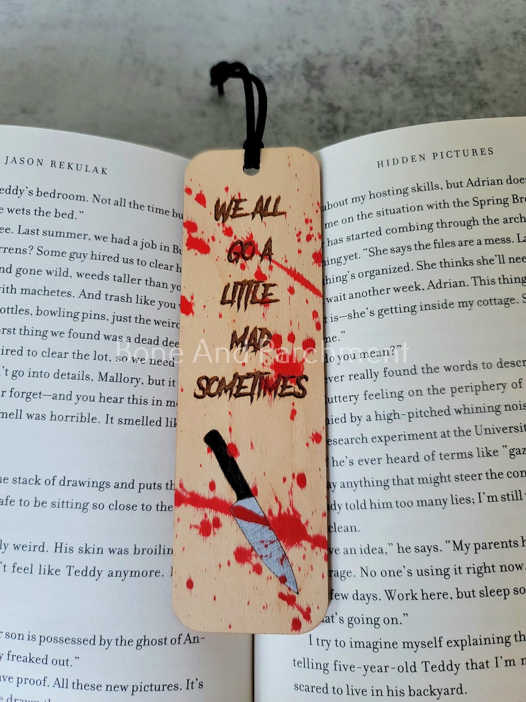 Horror Bookmark, Horror Movie Bookmark, Knife Bookmark, Gothic ...