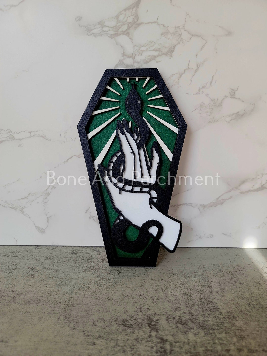 Coffin Wall Art, Coffin Décor, Halloween Décor, Goth Aesthetic, Snake ...