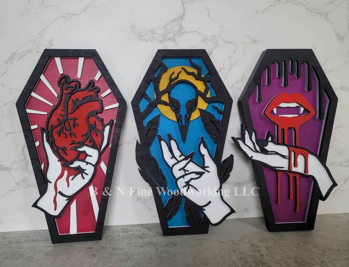 Coffin Wall Art Coffin Décor Halloween Décor Macabre Wall - Etsy