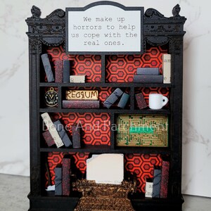Mini Bookshelf, Mini Library, Horror Art, Horror Lover Gift, Literature ...
