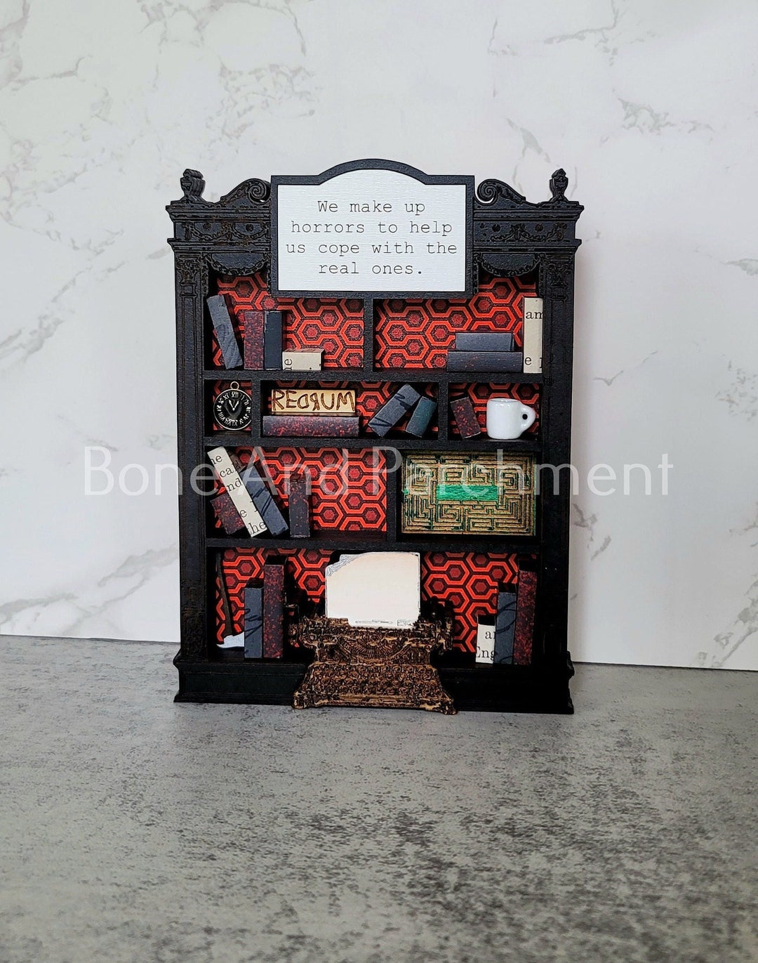 Mini Bookshelf, Mini Library, Horror Art, Horror Lover Gift, Literature ...