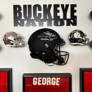 Full Size Floating NFL Replica Football Helmet Wall Mount Display ...