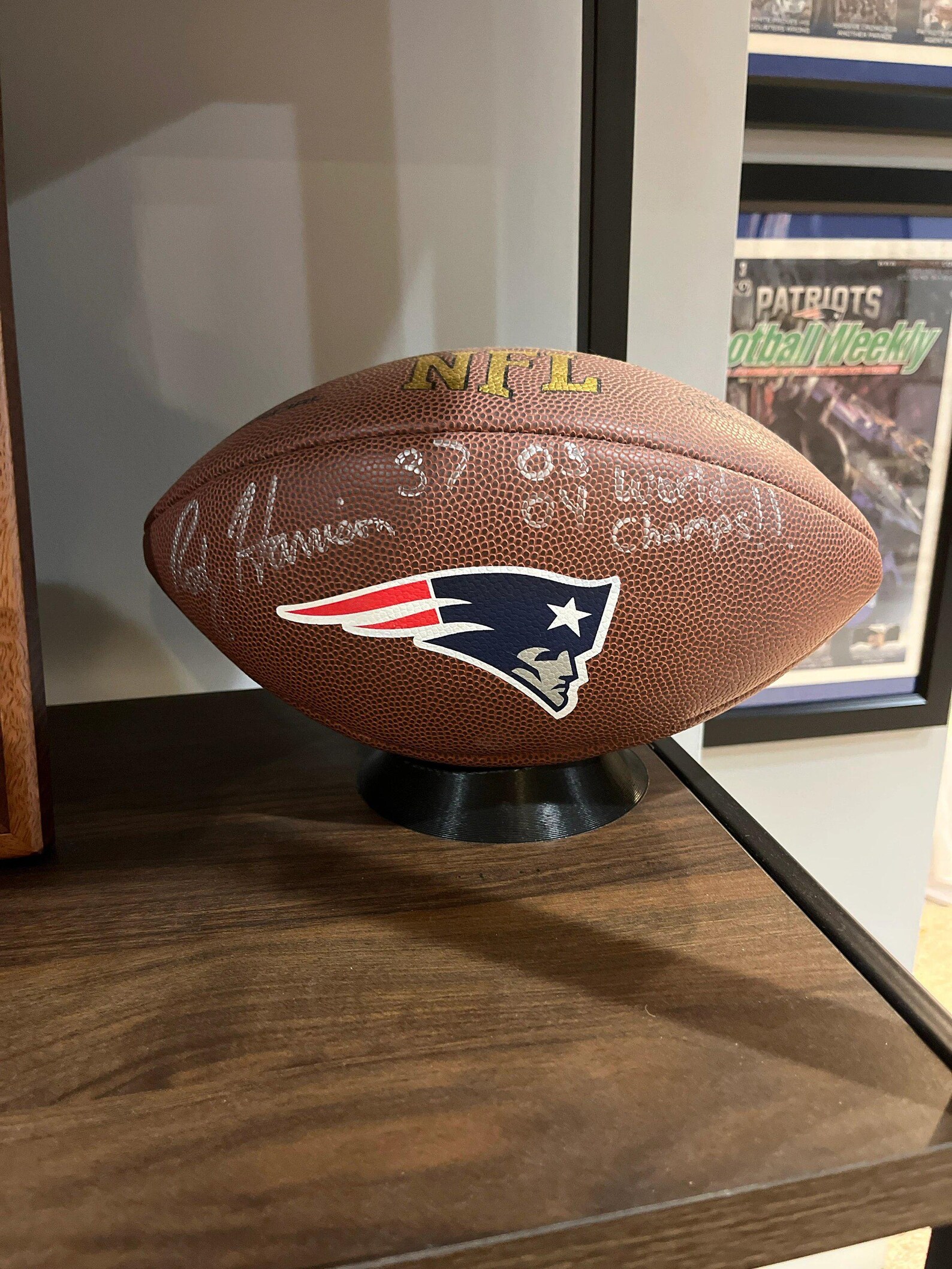 NFL Football Holder, Sports Memorabilia Showcase, Gift for Fans, Shelf ...