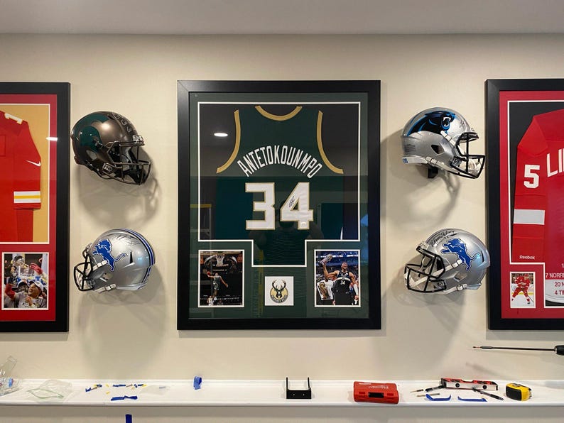 Full Size Floating NFL Replica Football Helmet Wall Mount Display ...