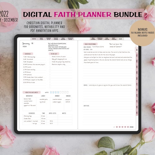 Faith Planner Christian Planner Inserts Devotional Journal - Etsy