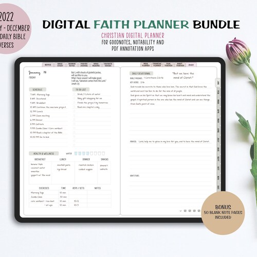 Digital Bible Planner Bible Journal Faith Devotional Bible | Etsy