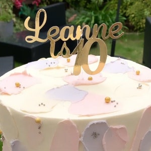 Custom Mirror Foil Cake Topper: Personalized Birthday, Wedding - Etsy