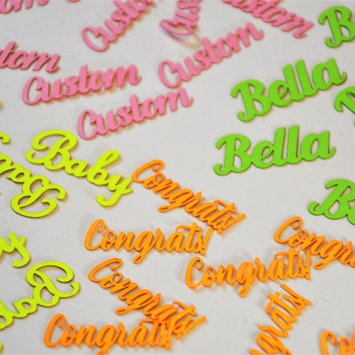 Custom Name Confetti Personalized Text Party Decorations - Etsy
