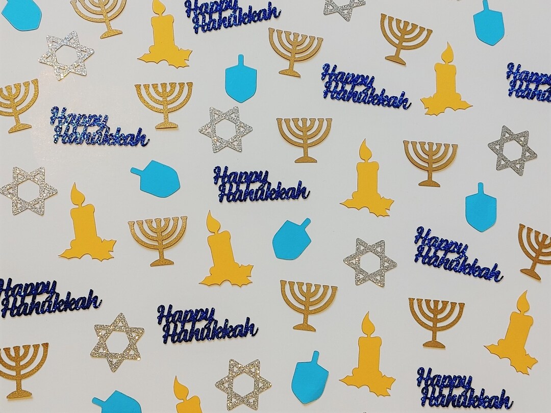 Hanukkah Confetti, Chanukah Confetti, Jewish Holiday Décor, Dreidels ...