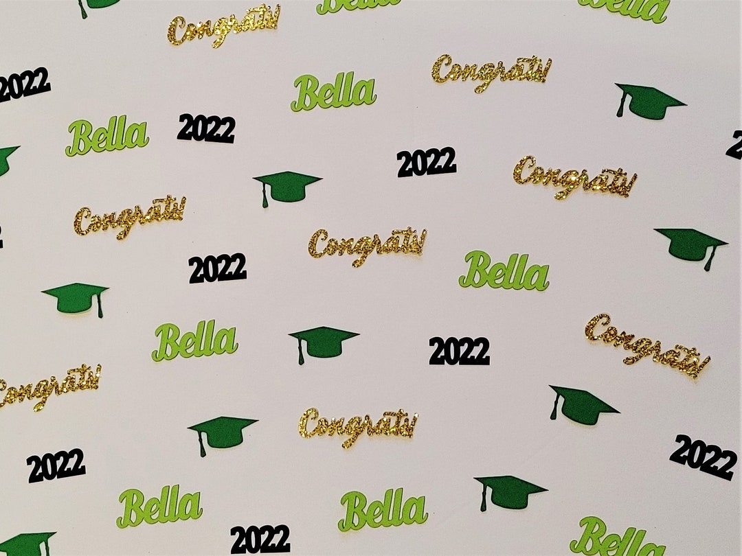 Personalized Graduation Confetti With Cap/2024/custom Name and Congrats ...