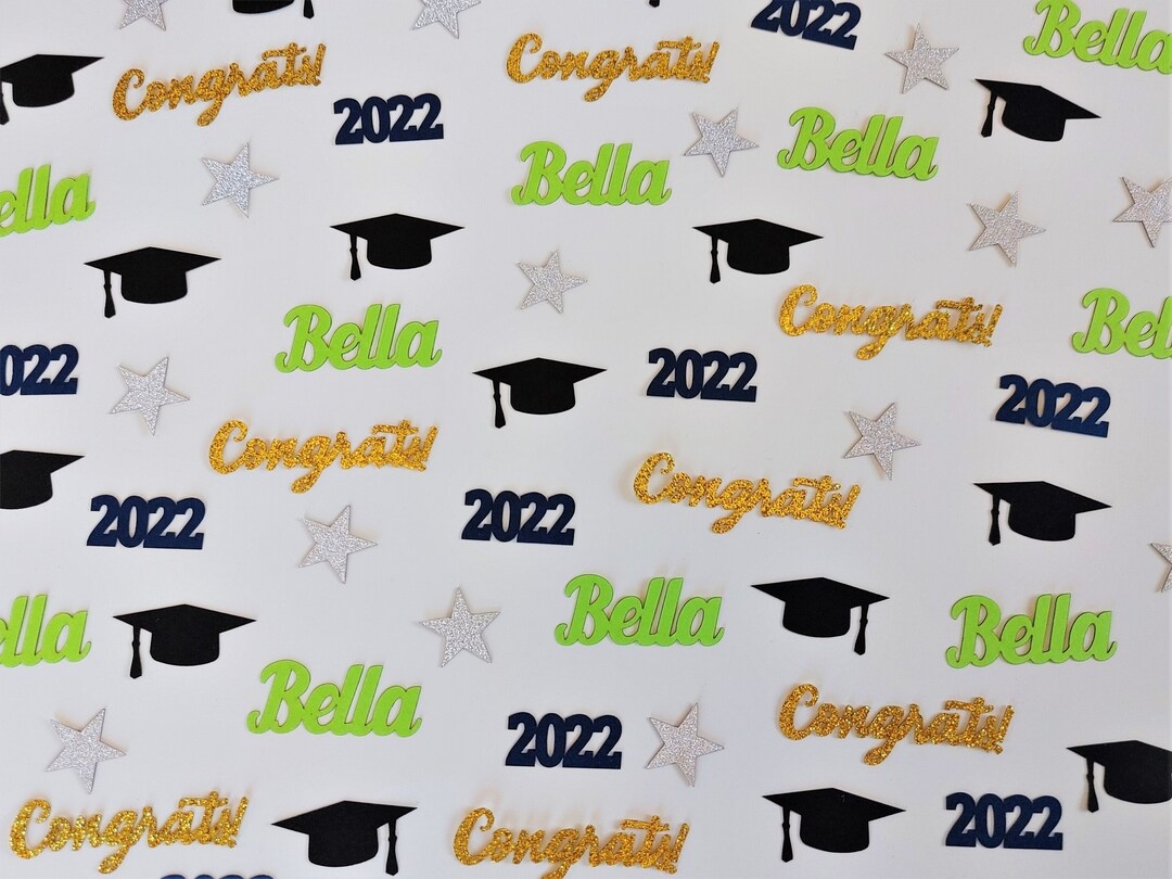 Custom Graduation Confetti: Congrats, Cap, Stars, and Name - Etsy