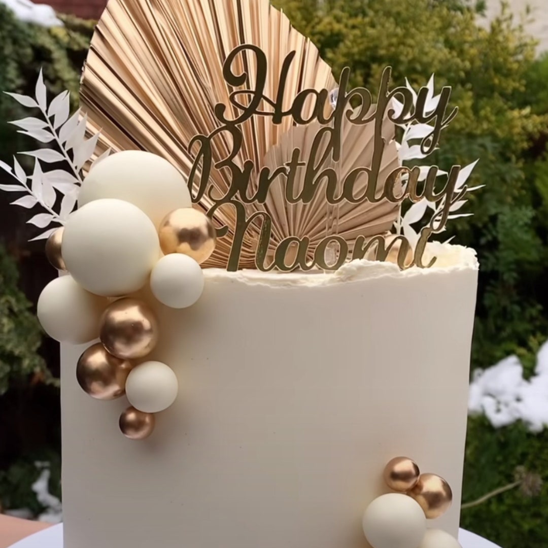 Custom Mirror Foil Cake Topper: Personalized Birthday, Wedding - Etsy