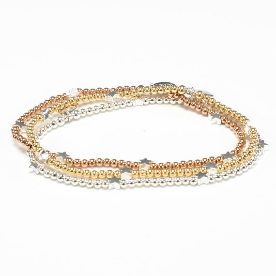 Unbranded Sterling Silver Bead Star Bracelet Star Beaded Bracelet For ...