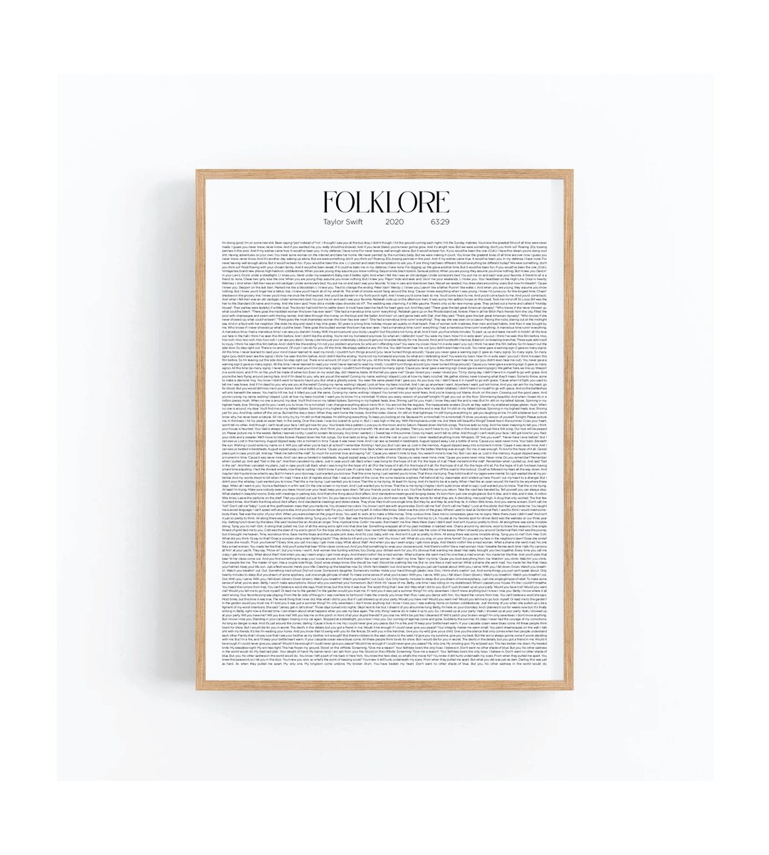 Folklore Poster lyrics Aesthetic Printable Taylor Swift Art Print - Etsy