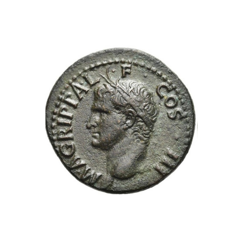 Roman Empire Coin, Agrippa 37-41 C.E. Bronze As, Reverse, Poseidon - Etsy