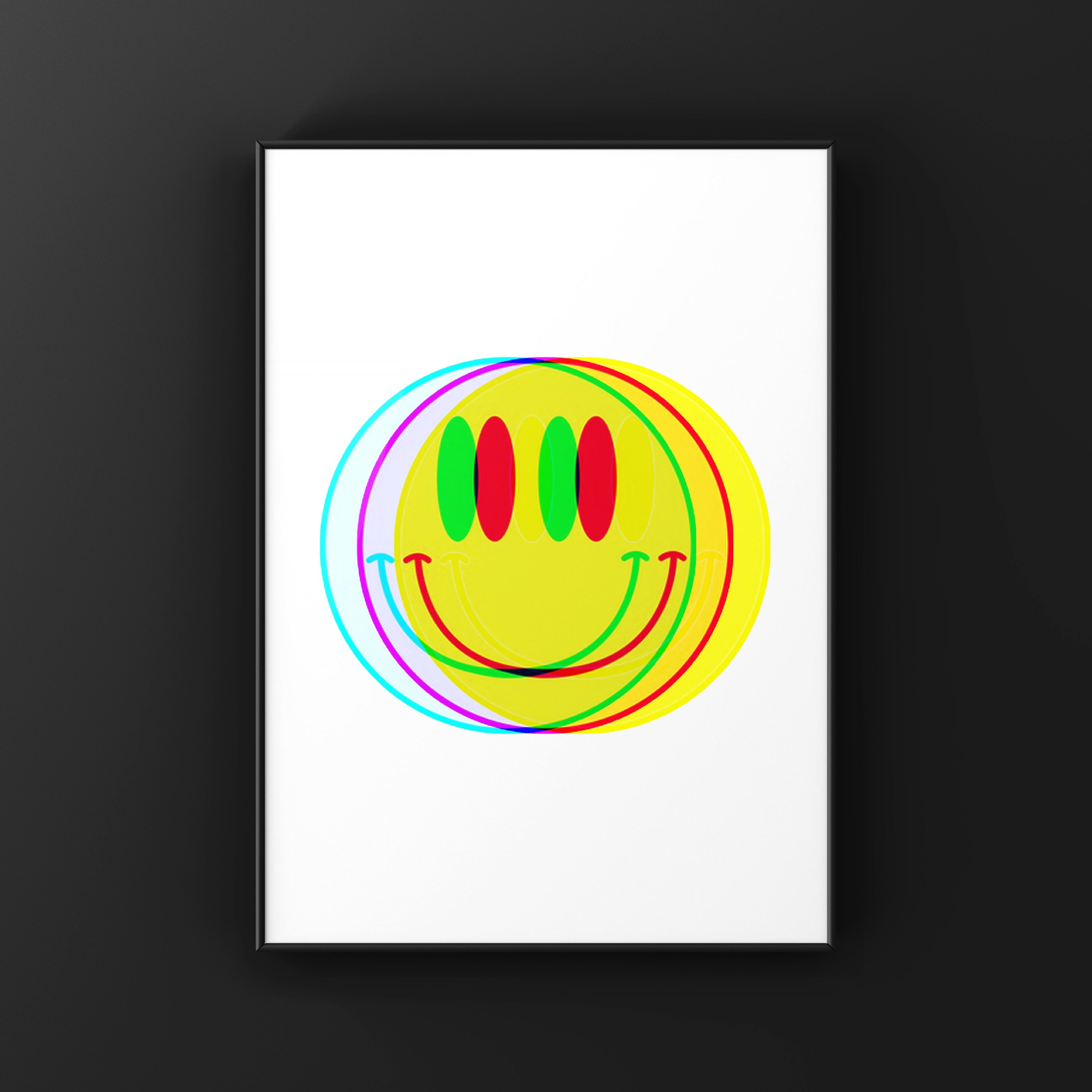 Smile 2 Acid House Smiley Print 90s Rave Print / Poster | Etsy