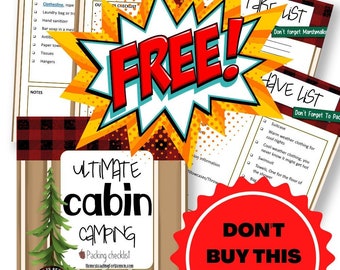 Cabin Camping Checklist - Etsy