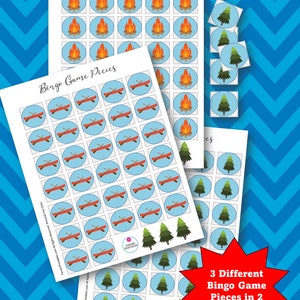 Camping Bingo Game, 30 Game Boards, 5x7 & Full Sheet, Game Pieces, Call ...