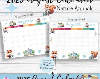 March 2025 Calendar Printable, Nature Animals Calendar 2025, Calendar ...