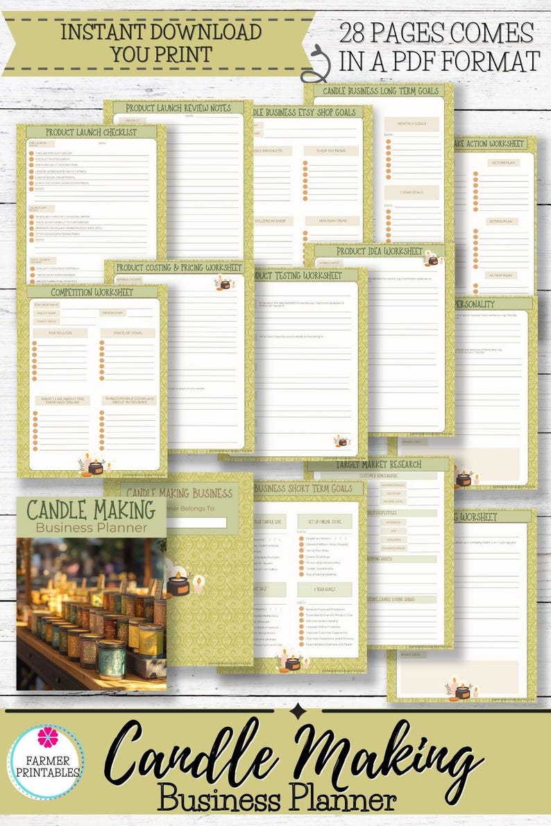 Candle Making Planner Printable | DIY Candle Business Organizer | Track ...