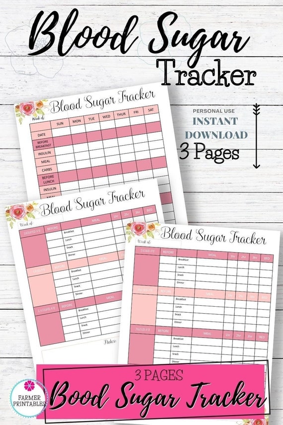 Blood Sugar Tracker Glucose Tracker Glucose Log Diabetes - Etsy