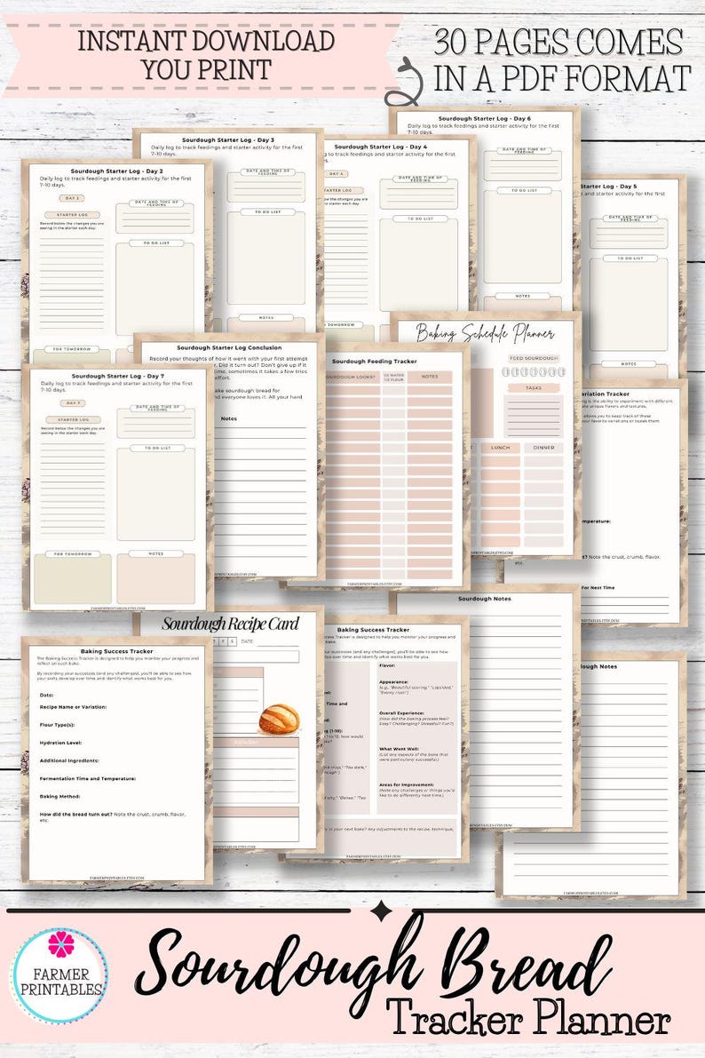 Sourdough Bread Baking Tracker: Log & Planner (digital Download) - Etsy