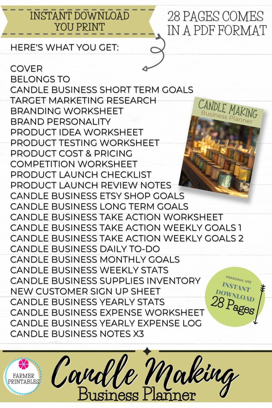 Candle Making Planner Printable | DIY Candle Business Organizer | Track ...