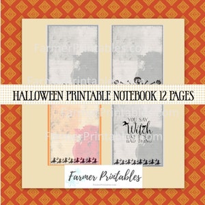 Halloween Notebook Printable Journal Bundle Halloween Lined Decorative ...