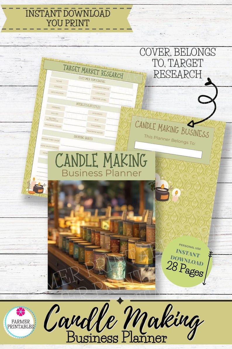 Candle Making Planner Printable | DIY Candle Business Organizer | Track ...