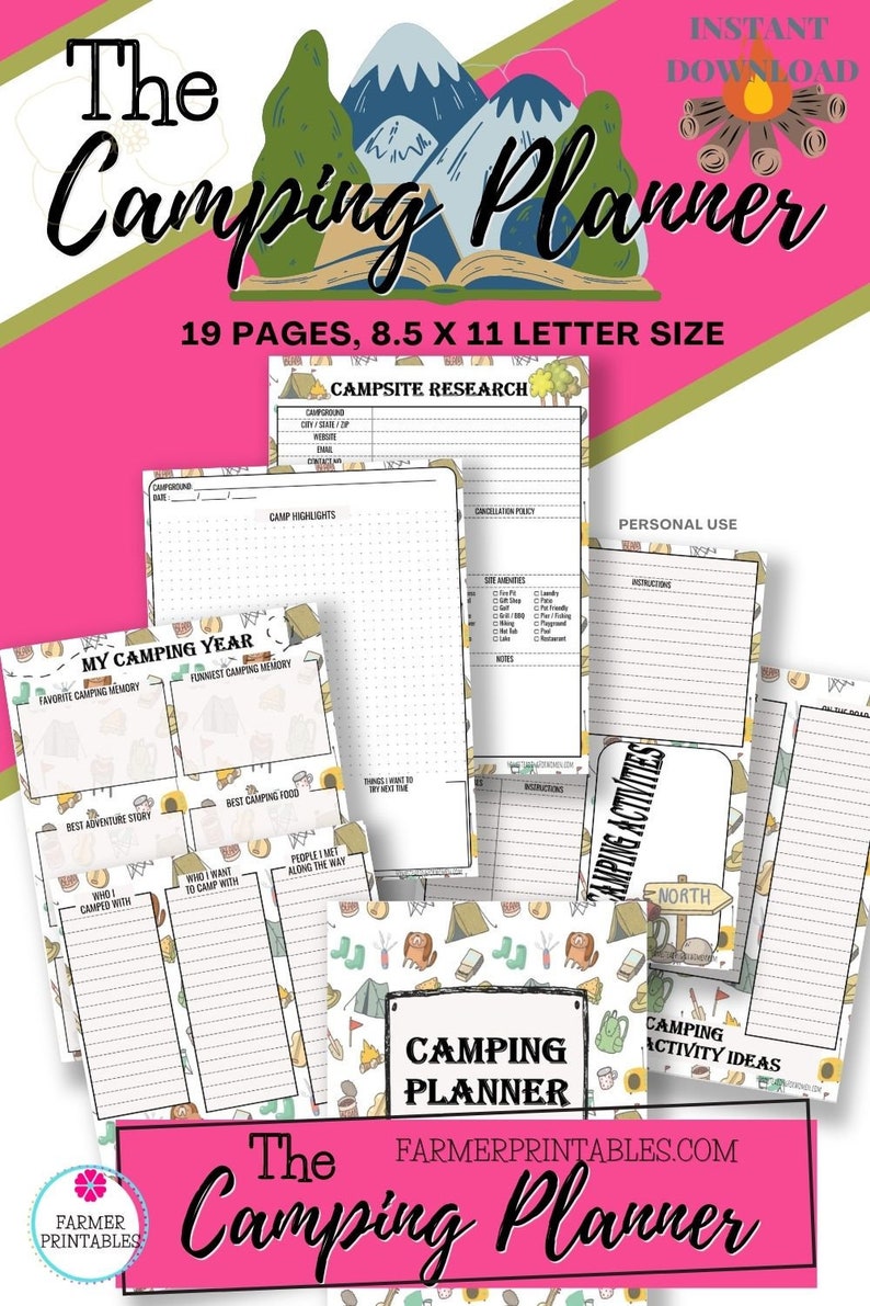 Printable Camping Planner, Camping Activities Planner, Camping ...
