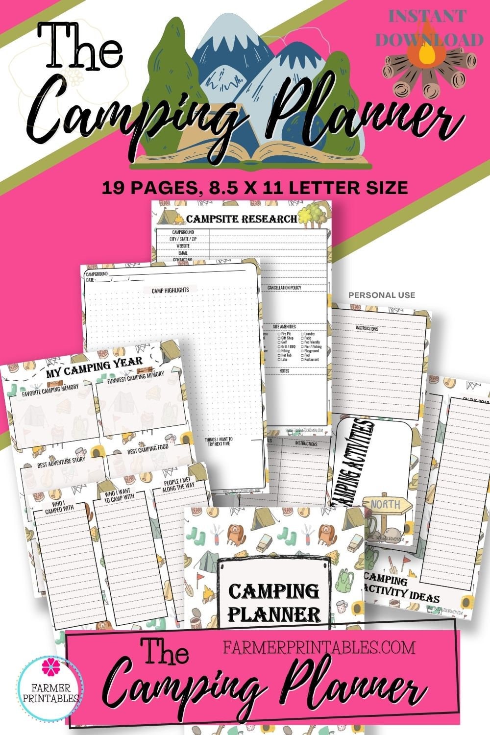 Printable Camping Planner, Camping Activities Planner, Camping ...