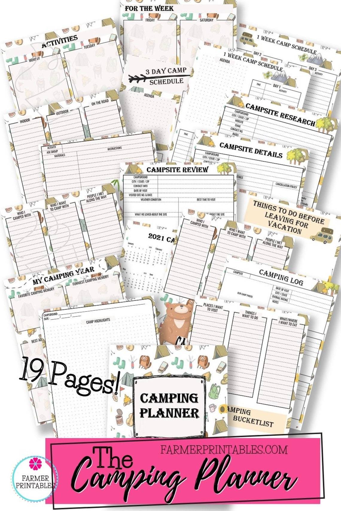 Printable Camping Planner, Camping Activities Planner, Camping ...