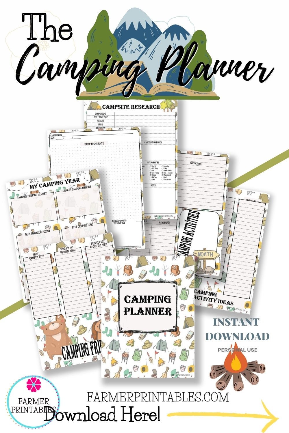 Printable the Ultimate Camping Planner, Wall Art Bonus, 4 Planners in ...