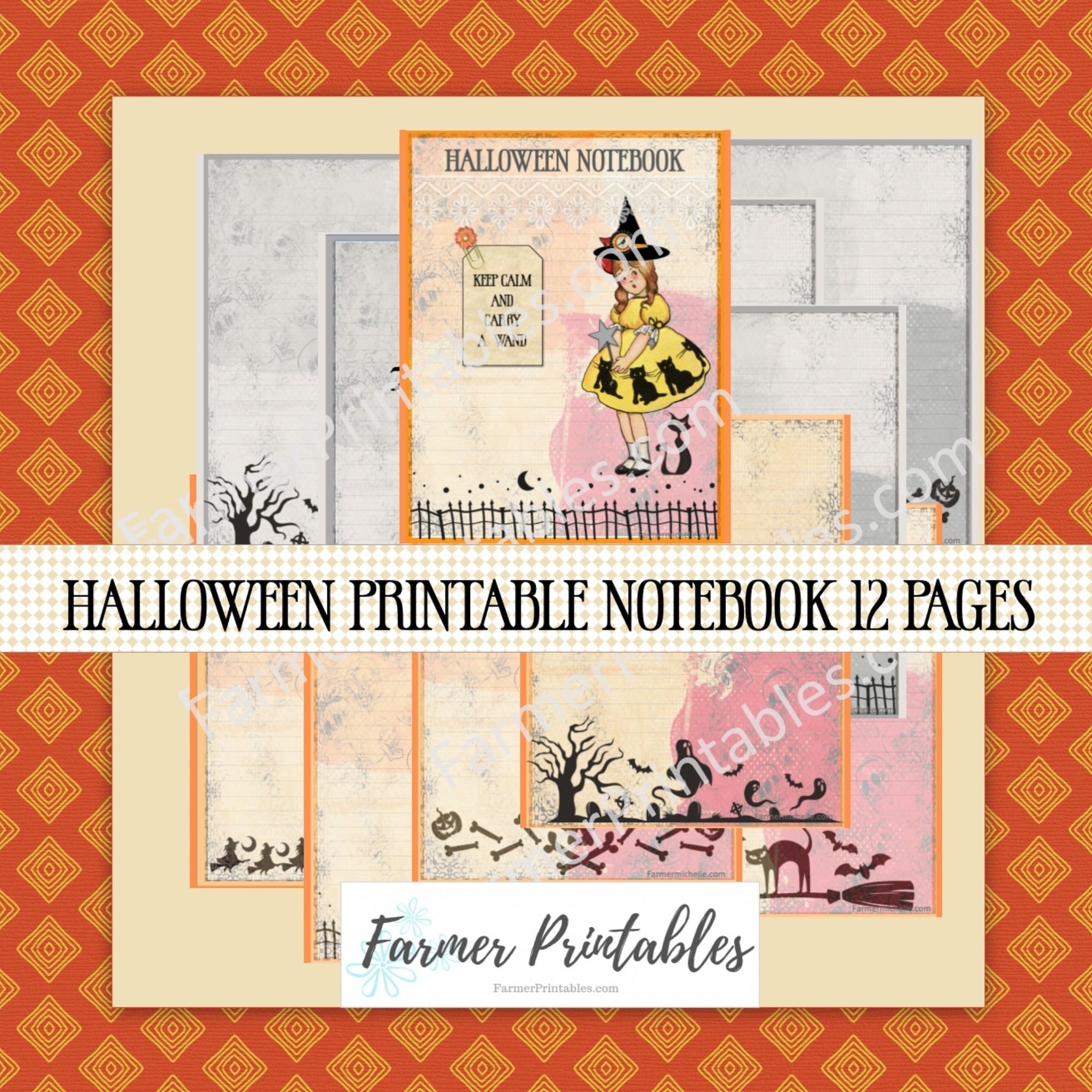 Halloween Notebook Printable Journal Bundle Halloween Lined | Etsy