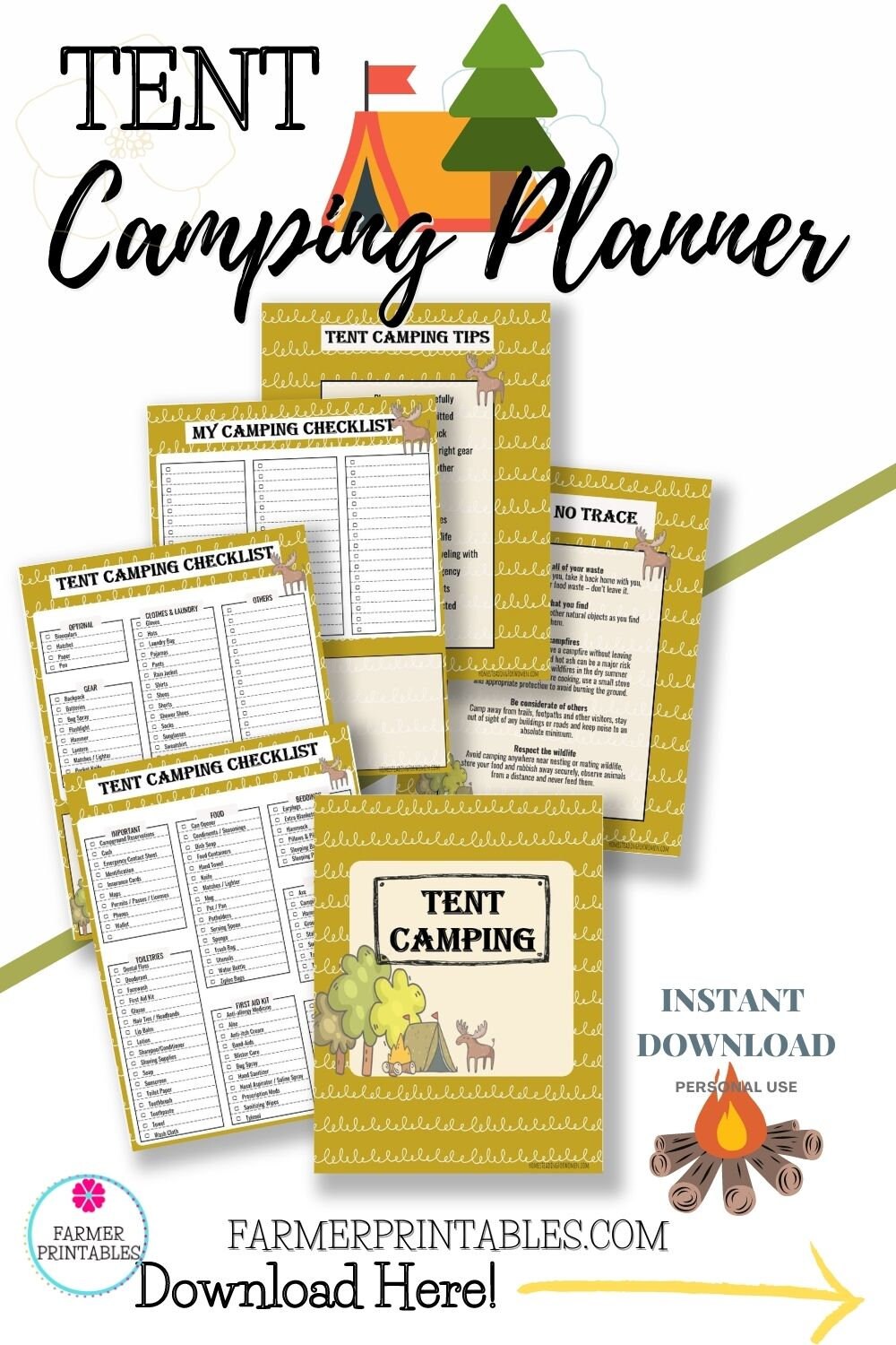 Printable the Ultimate Camping Planner, Wall Art Bonus, 4 Planners in ...